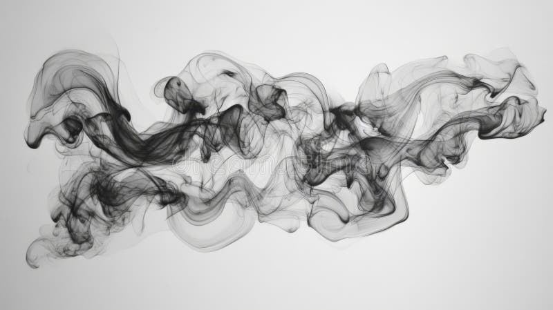 Abstract Black and White Ink Swirl Design Stock Illustration ...