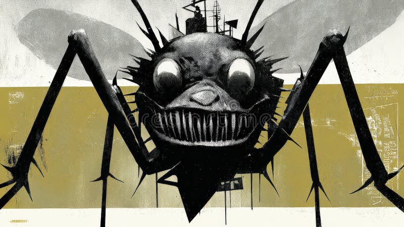 Abstract Black-and-white Insect with a Mechanical Vibe Stock ...
