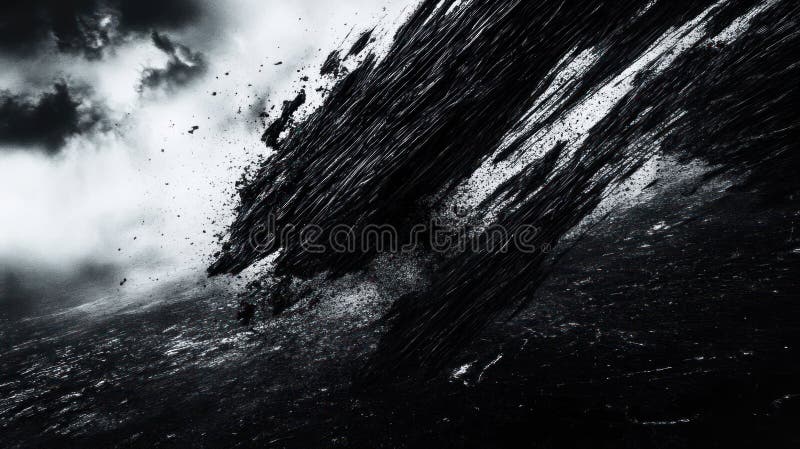 Abstract Black and White Landscape with Dramatic Textures and Movement ...