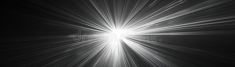 Abstract Black and White Light Burst, Radial Beams from the Center ...