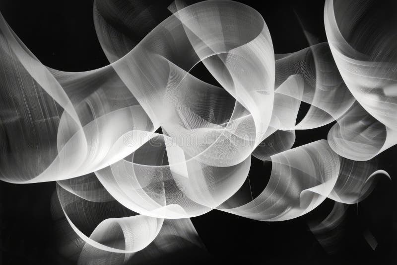 Abstract Black and White Light Patterns. Digital Art for Minimalist ...