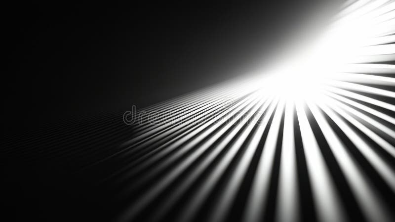 Abstract Black and White Light Ray Lines Stock Illustration ...