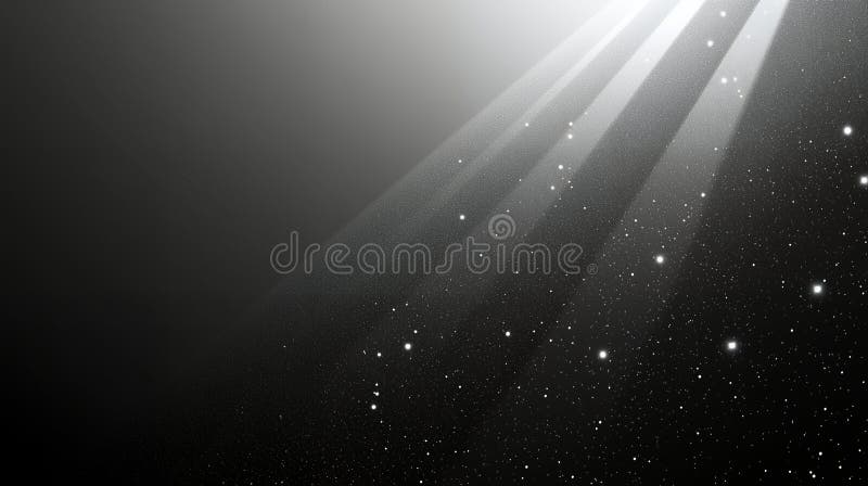 Abstract Black and White Light Rays Background with Glimmering Dust ...