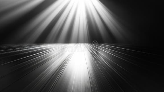 Abstract Black and White Light Rays on a Floor Stock Illustration ...