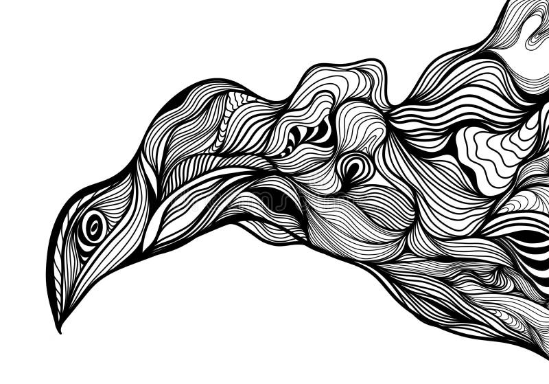 An Abstract Black and White Line Art for Logo, Background or ...