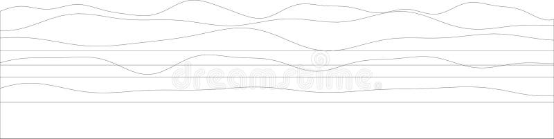 Abstract Black and White Line Art with Undulating Waves Stock ...