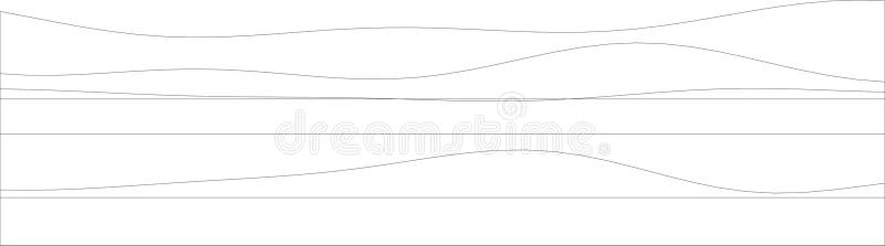 Abstract Black and White Line Art with Wavy Horizontal Patterns Stock ...