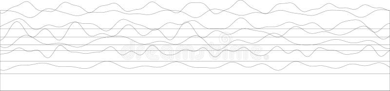 Abstract Black and White Line Pattern with Overlapping Waves Stock ...