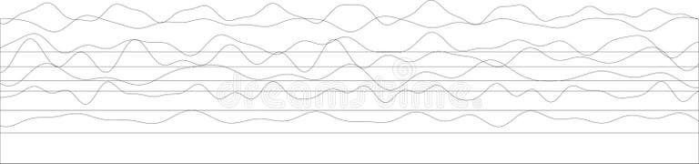 Abstract Black and White Line Pattern with Overlapping Waves Stock ...