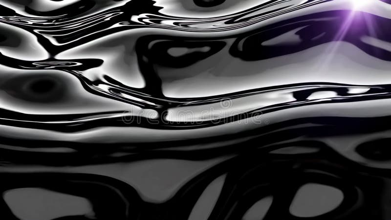 Abstract Black and White Liquid Surface with Light Reflections, Digital ...