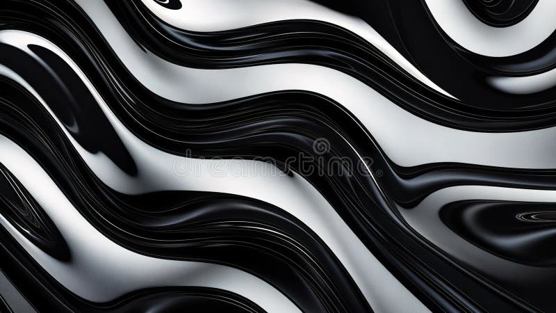 Abstract Black and White Liquid Wave Pattern Stock Footage - Video of ...