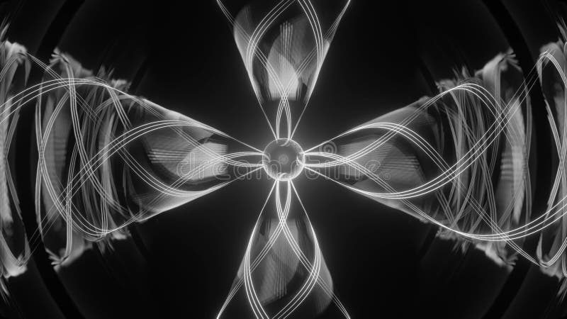 Abstract Black and White Looped Energy Sphere from Particles and Waves ...