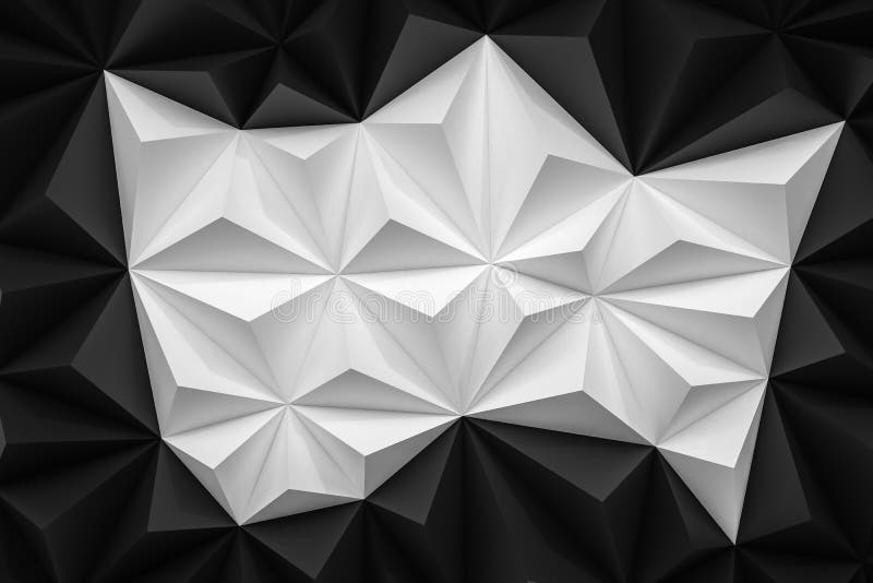Abstract Black and White Low Poly Background with Copy Space 3d Stock Photo - Image of gradient ...