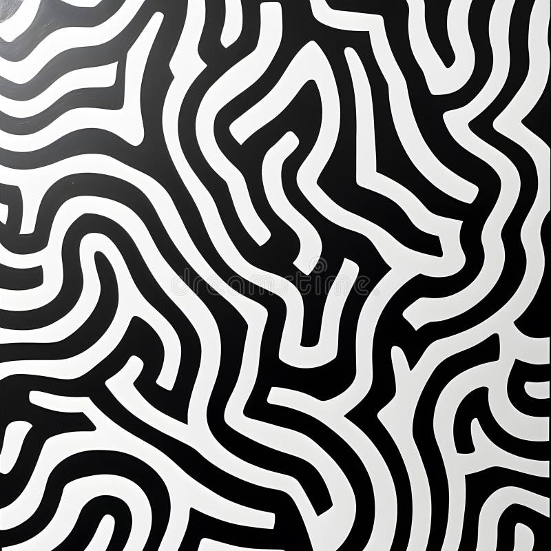 Abstract Black and White Maze Stock Illustration - Illustration of ...