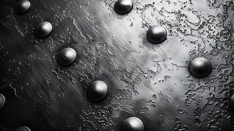 Abstract Black and White Metal Texture with Circular Elements Stock ...