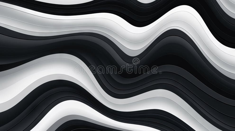 Abstract Black and White Mobius Wave Stripe Optical Design AI Generated ...