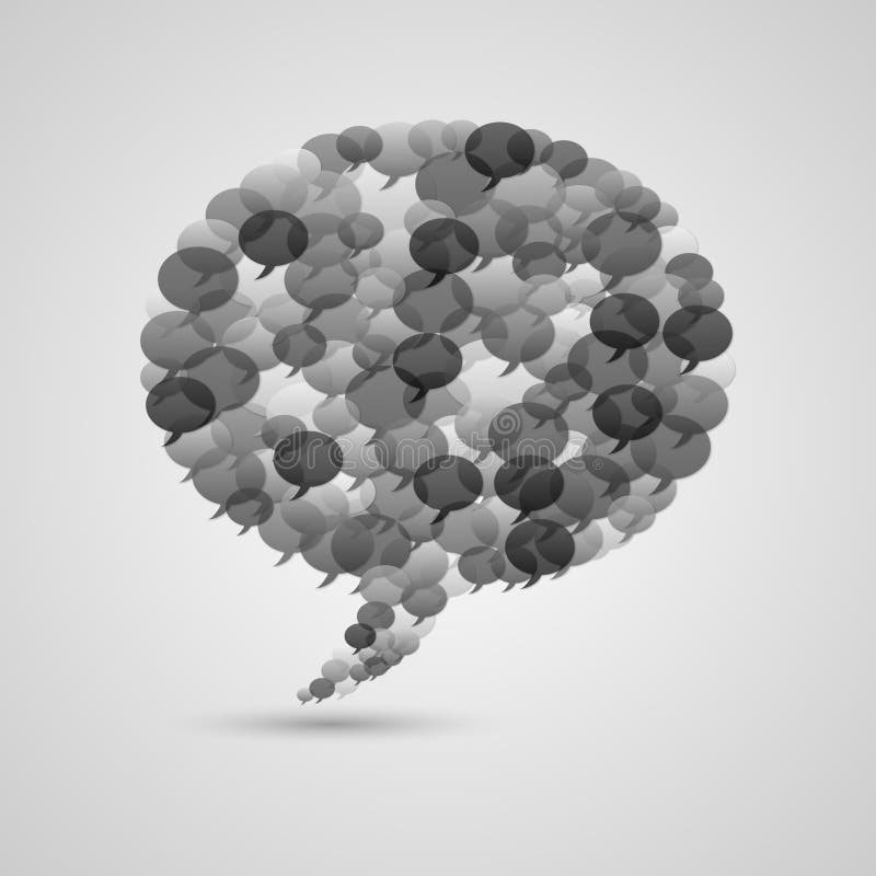 Abstract Black and White, Modern Speech Cloud, Box, Vector Illustration ...