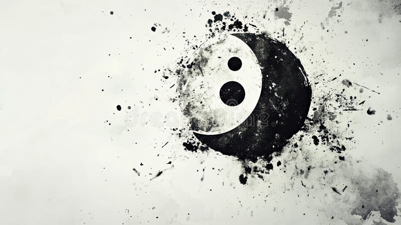 Abstract Black and White Moon Design Stock Photo - Image of abstract ...