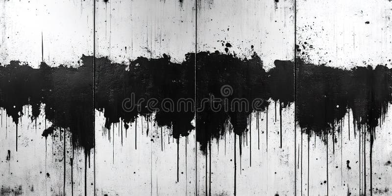Abstract Black and White Mural with Striking Paint Splatters and Drips ...