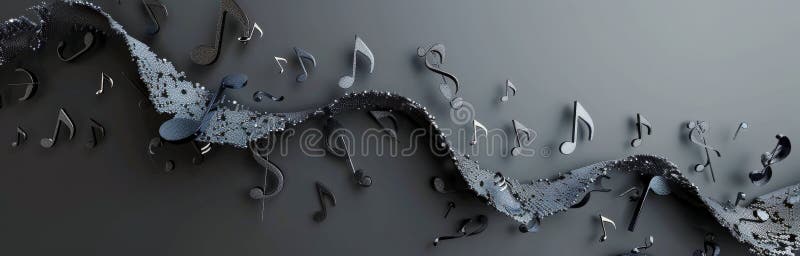 Abstract Black and White Musical Note Design Stock Illustration ...