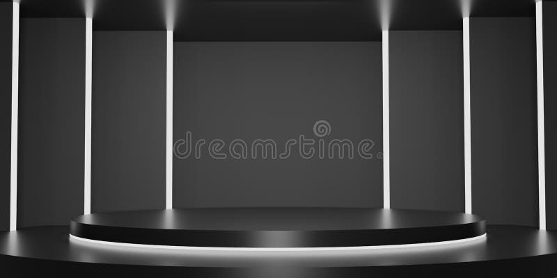 Abstract Black and White Neon Lights with Studio Backdrops. LED Light ...