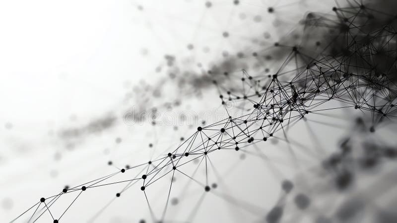 Abstract Black and White Network Connection Dots and Lines. Concept of ...