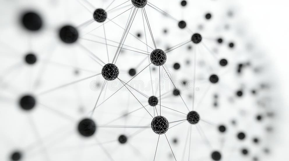 Abstract Black and White Network Connections on Minimal Background for ...