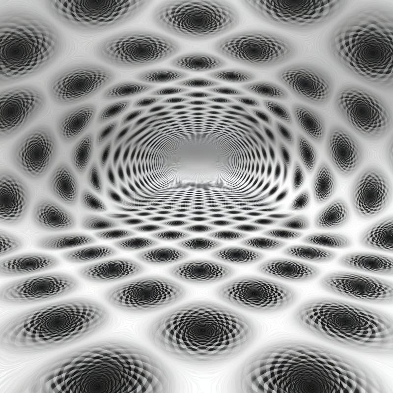 Abstract Black and White Optical Illusion with Repetitive Circular ...