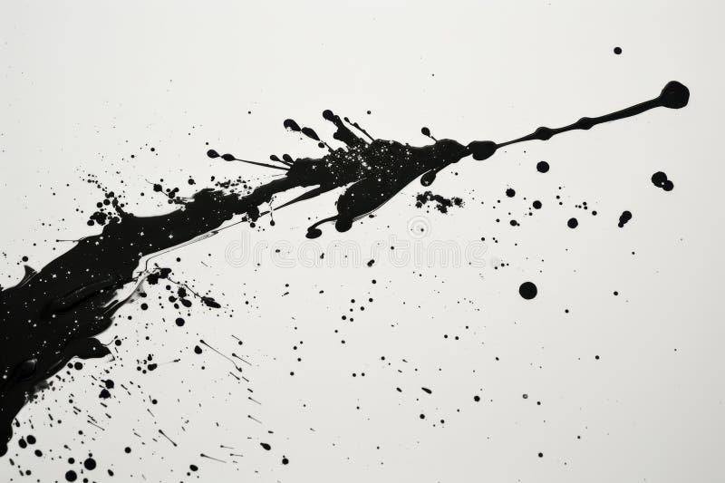 Abstract Black and White Paint Splash Stock Illustration - Illustration ...