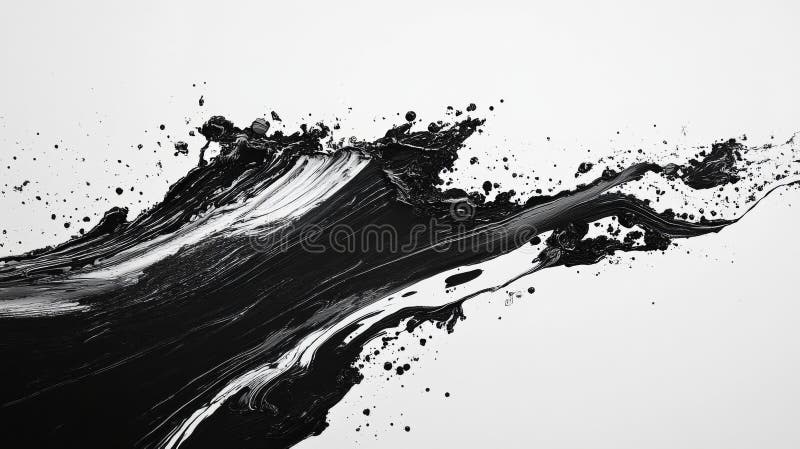 Abstract Black and White Paint Splash Design Stock Illustration ...