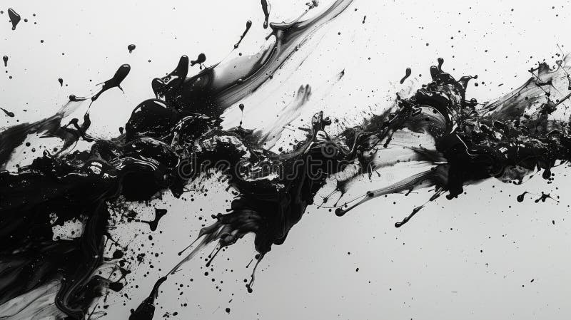 Abstract Black and White Paint Splatter Art - Generative Ai Stock ...