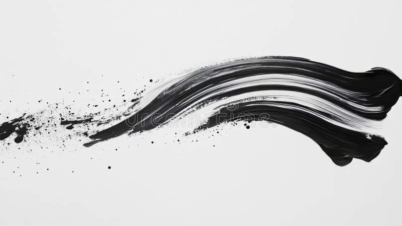 Abstract Black and White Paint Stroke Swirl Stock Illustration ...