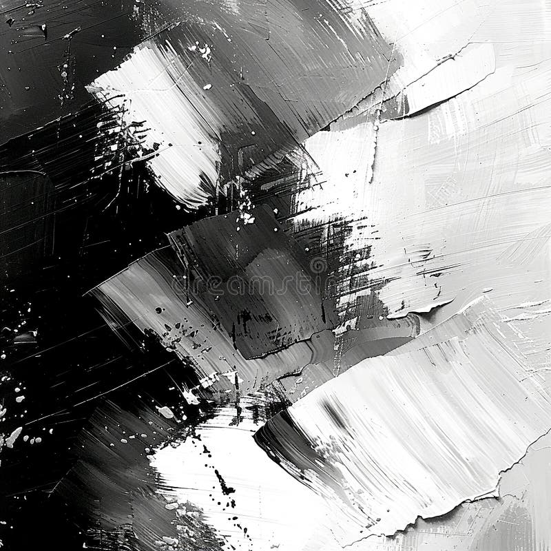 Abstract Black and White Paint Strokes Creating Dynamic Texture and ...