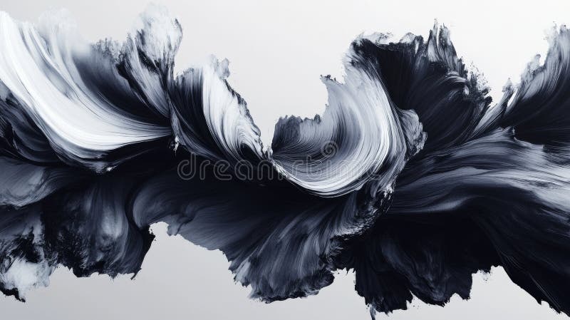 Abstract Black and White Paint Swirl Design Stock Illustration ...