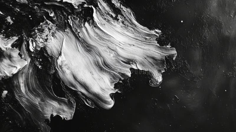 Abstract Black and White Paint Swirl Design Stock Illustration ...