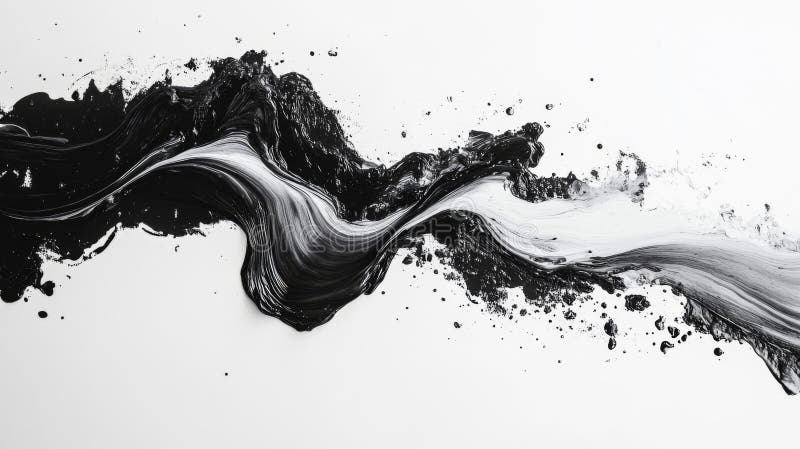 Abstract Black and White Paint Swirl Design Stock Illustration ...