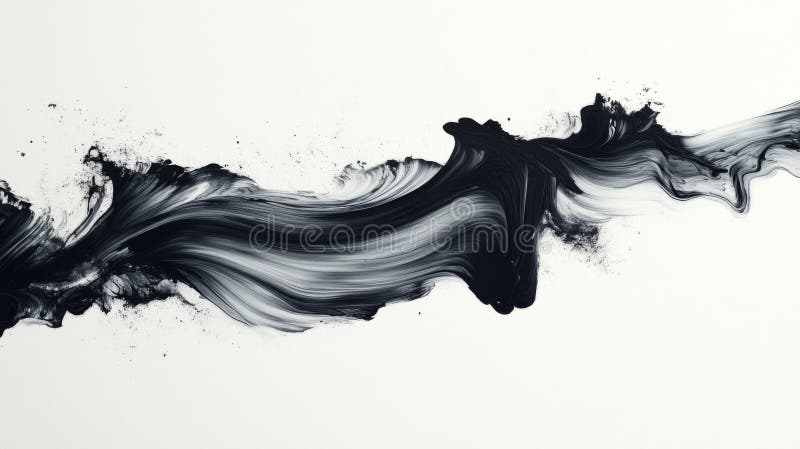 Abstract Black and White Paint Wave Design Stock Illustration ...