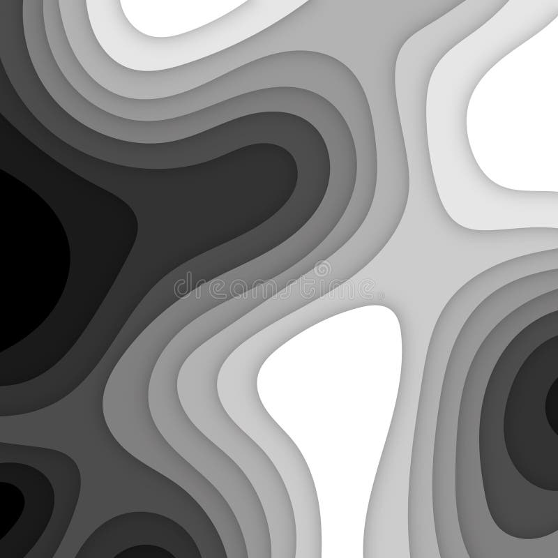Abstract Black and White Papercut Square Background Stock Vector ...