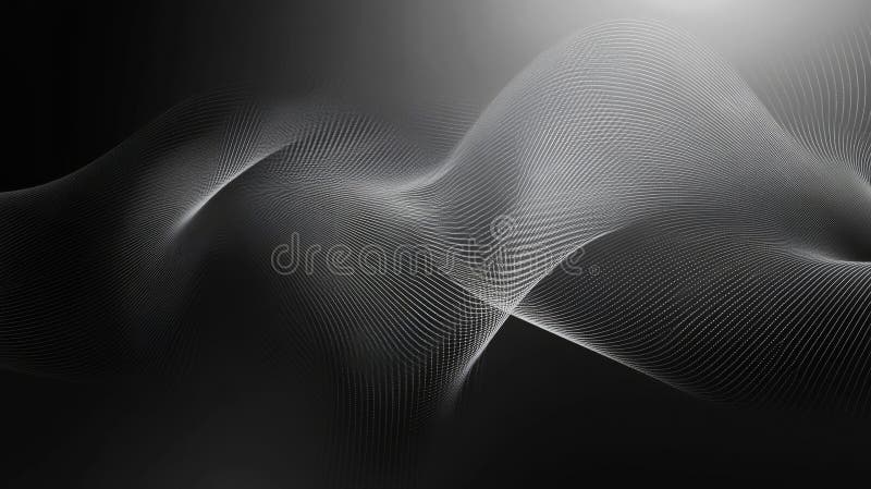 Abstract Black and White Particle Wave Background Stock Illustration ...