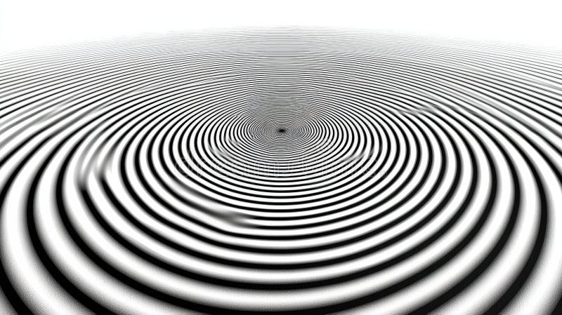 Abstract Black and White Pattern with Circular Waves Creating Hypnotic ...