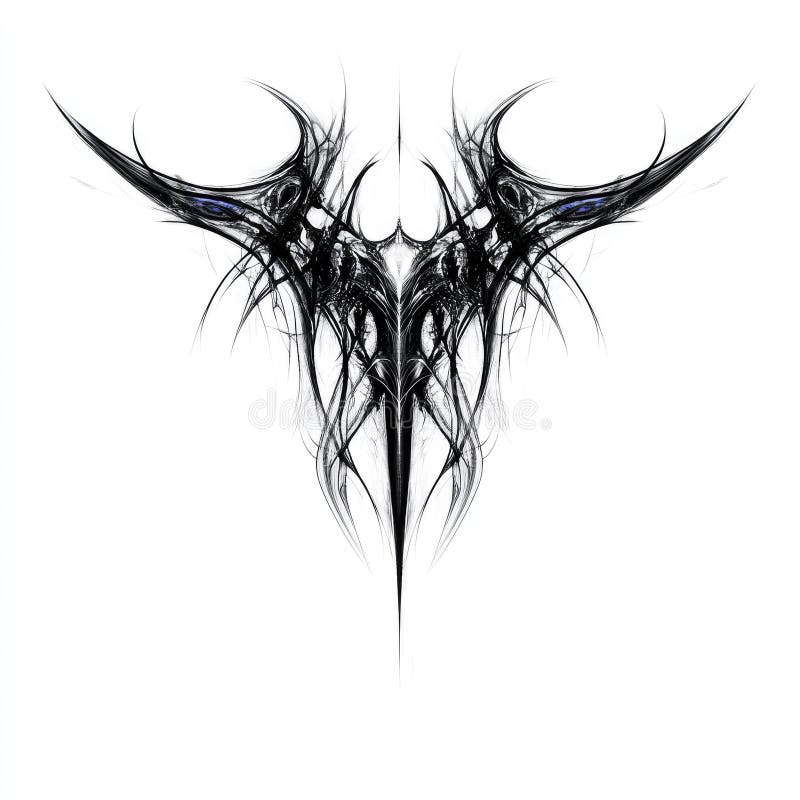 Abstract Black and White Pattern Design with Spikes and Swirls Stock ...