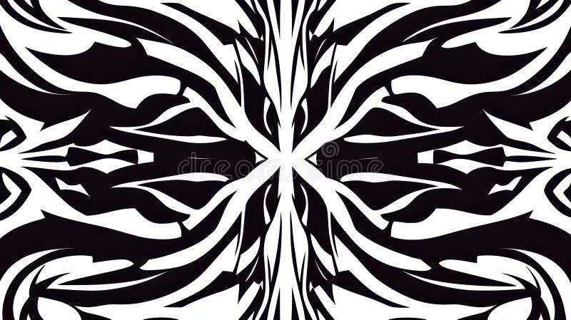 Abstract Black and White Pattern Design with Symmetrical Lines Stock ...