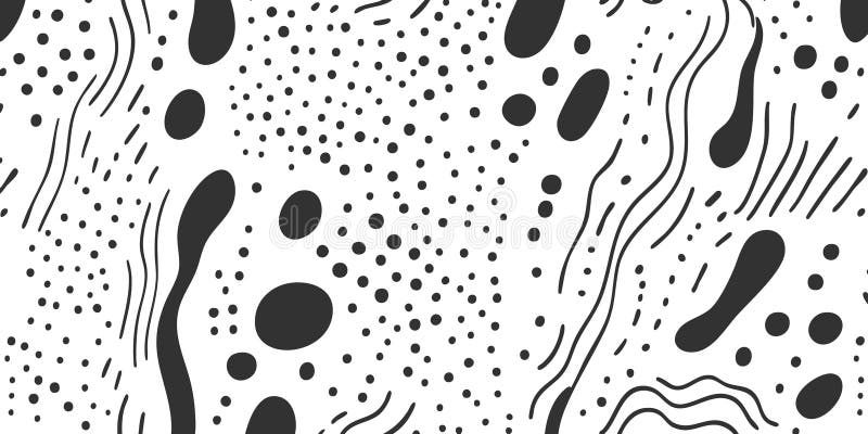 Abstract Black and White Pattern with Dots and Lines Design. Stock ...