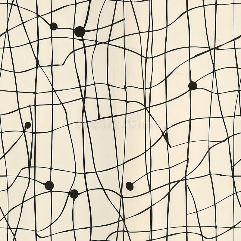 Abstract Black and White Pattern with Intersecting Lines and Scattered ...
