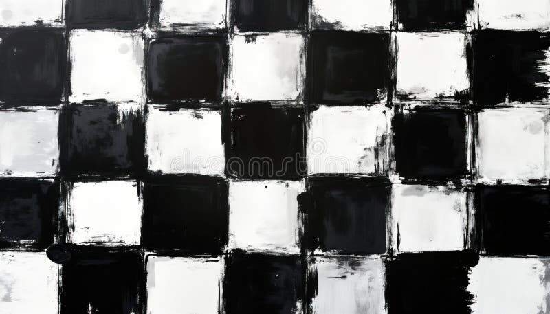Abstract Black, White Pattern with Square Shapes. Monochromatic ...