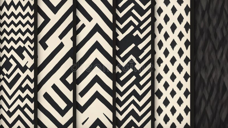 Abstract Black and White Patterns on Textile Fabric Showcasing ...