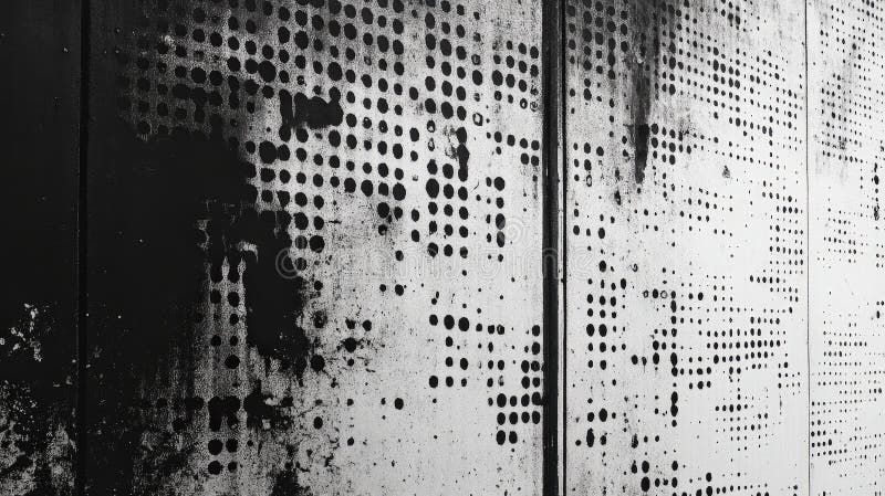 Abstract Black and White Perforated Metal Texture. Stock Illustration ...