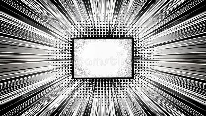 Abstract Black and White Radial Burst Design with Central Blank Space ...