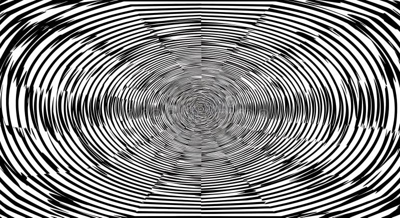 Abstract Black and White Radial Lines Pattern Stock Illustration ...