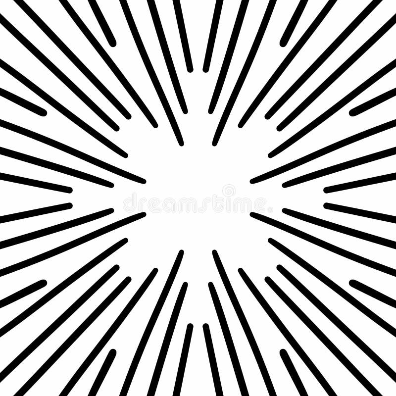 Abstract Black and White Radial Rays Stock Illustration - Illustration ...